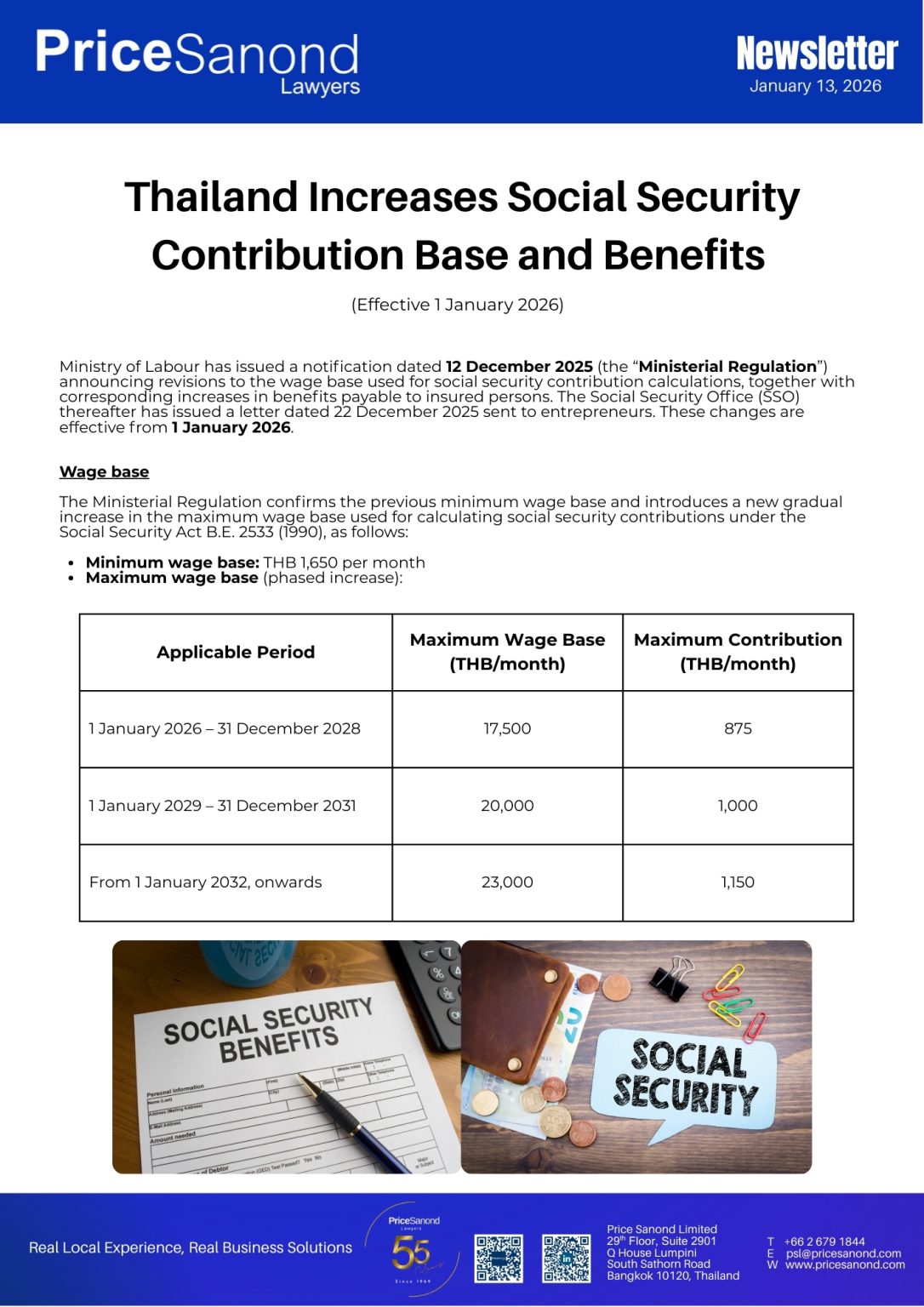 Thailand Increases Social Security Contribution Base and Benefits ...